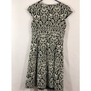 AB Studio | Dresses | Ab Studio Women Black Dress Printed Fit And Flare ...